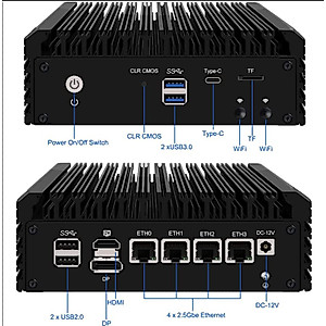 MOGINSOK 2.5GbE Linux Firewall Micro Appliance Celeron N5105 4xIntel I226 Nic Firewall Router PC 8GB DDR4 128GB M.2 NVMe SSD AES-NI