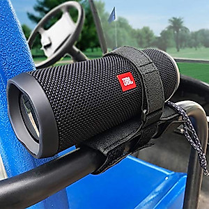 HomeMount Golf Cart Speaker Mount - Golf Cart Accessories Adjustable Strap Speaker Holder Compatible with JBL Flip 4/JBL Flip 5 Etc Most Portable Speakers