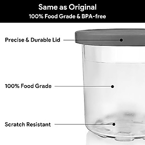 ChooKaChoo Containers Replacement for Ninja Creami Pints and Lids, Compatible with NC301 NC300 NC299 Series Ice Cream Maker, Leak-proof Lids, BPA Free, Dishwasher Safe