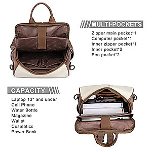 CLUCI Backpack Purse for Women Bookbag Purses Leather Large Travel Convertible Ladies Casual Daypack Shoulder Bag