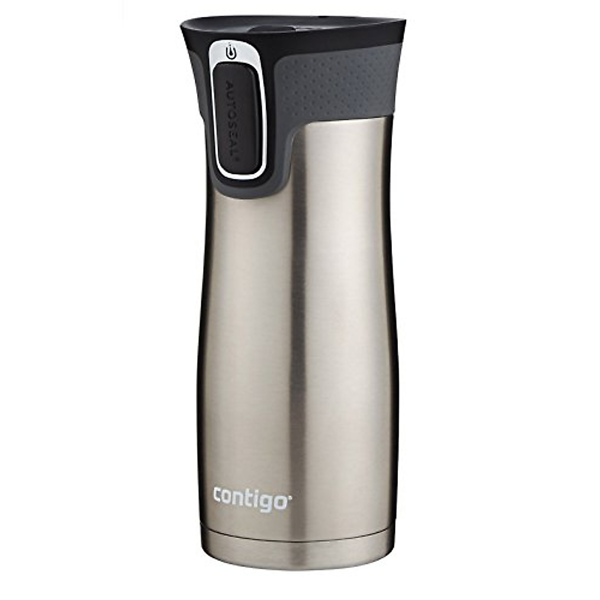 Contigo West Loop Stainless Steel Vacuum-Insulated Travel Mug with Spill-Proof Lid, Keeps Drinks Hot up to 5 Hours and Cold up to 12 Hours, 16oz Steel/Black