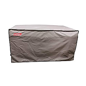 L Storage Box Cover with Straps and Handles, Waterproof Heavy Duty Outdoor Furniture Winter Cover for Keter, Suncast, Lifetime(Deck Box Cover, 52.7"(L) 26.7"(D) 26.7"(H) Brown