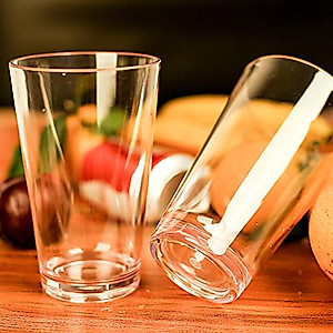 AOYITE 18-ounce Plastic Tumblers Water Juice Cups Dishwasher Safe BPA-free Clear Set of 6 Premium Quality Drinking Glasses