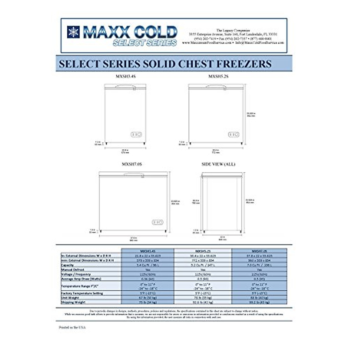 MAXX COLD MXSH7.0SHC S-Series Chest Freezer, White