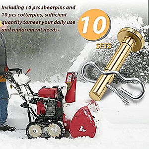 YESPURE 10Pcs Shear Pins and Cotter Pins Fit for Craftsman Troy Bilt Snowblower Snow Throwers and Lawn Tractors - Shear Pins 10pcs and Cotter Pins.