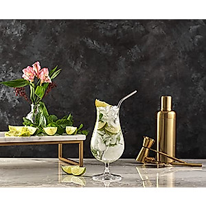 JoyJolt Terran Pina Colada Glasses - Premium Hurricane Cocktail Glasses Made in Europe - 17-Ounce l Crystal Drinking Set - Set of 4 Hurricane Glasses Cocktail Set, ideal for Refreshing Cocktails