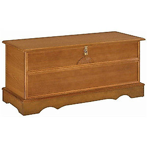 Bowery Hill Cedar Wood Storage Blanket Chest Bench in Honey Brown