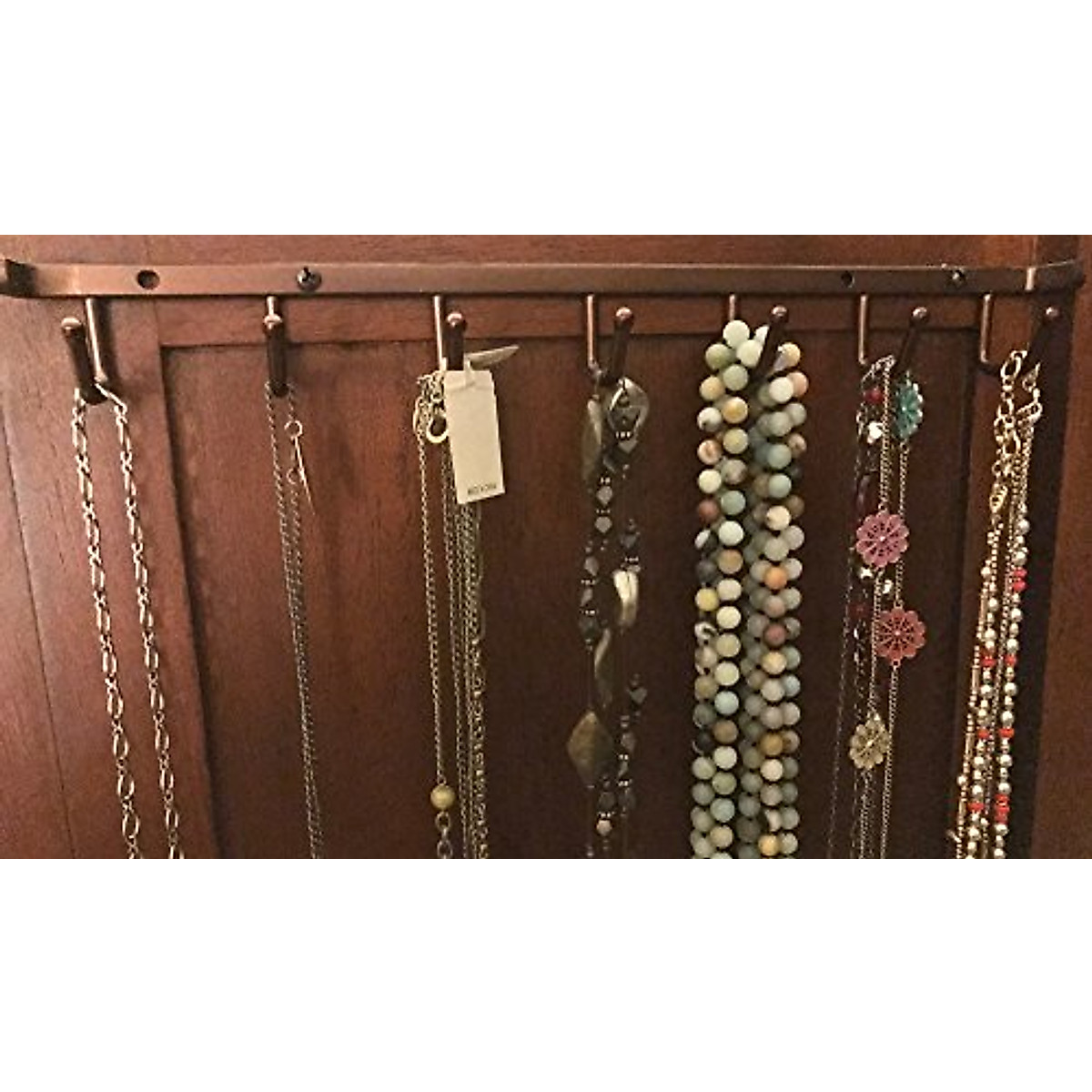 Wall Mount Stationary Belt Rack / Necklace Organizer, Chrome 14"