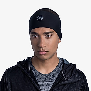 Buff Unisex's Solid Black Tech Polar Bandana, One Size