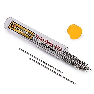 GYROS 12 PCS #76 Micro Drill Bit Set – Small Drill Bits for Jewelry, Plastic, Resin, & Soft Metal – Carbon Steel Wire Gauge Mini Twist Drill Bit Set for Pin Vise Hand Drill & Rotary Tool