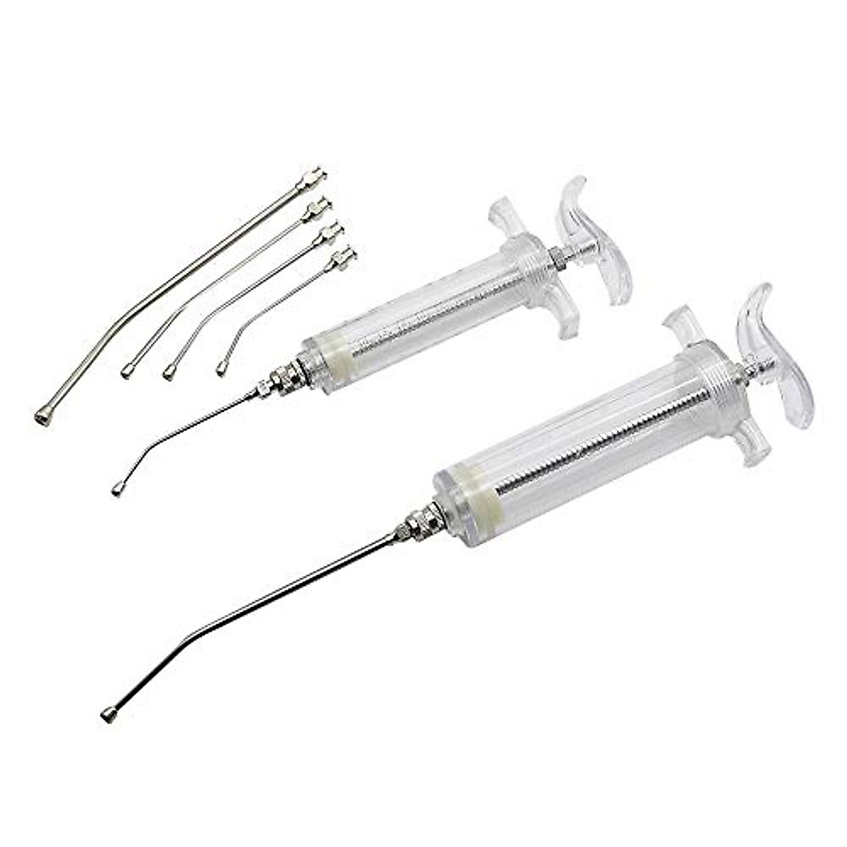 Duona Bird Feeding Syringe Feeding Tubes for Baby Birds Parrot Hand Feeding Syringe with 6 Pcs Curved Gavage Tubes (50ML)