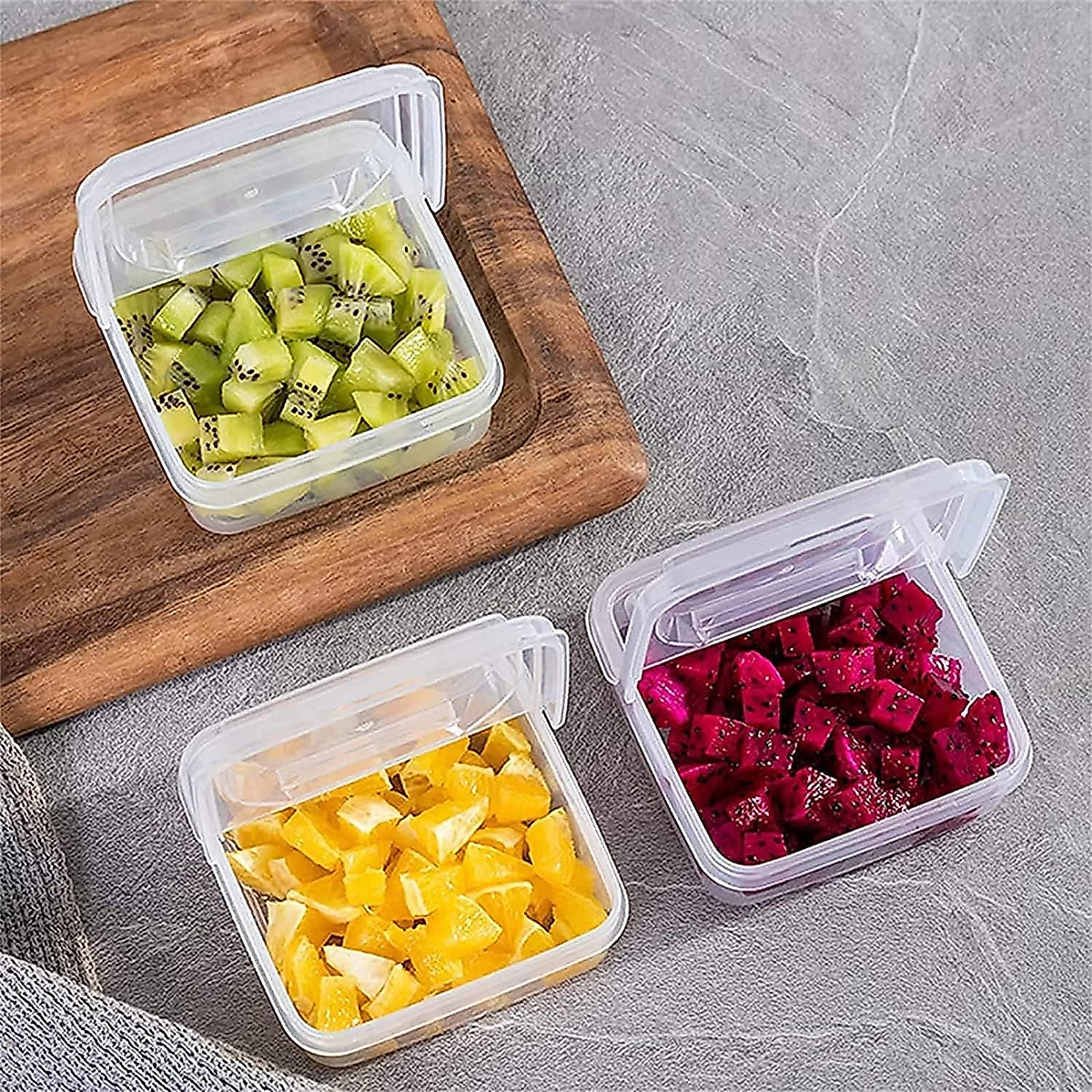 2PCS Sliced Cheese Container for Fridge with Flip Lid,Butter Block Cheese Slice Storage Box,Portable Leakproof Clear Flip Top Storage Box,Vegetable and Fruit Fresh-Keeping Box Food Container Sets