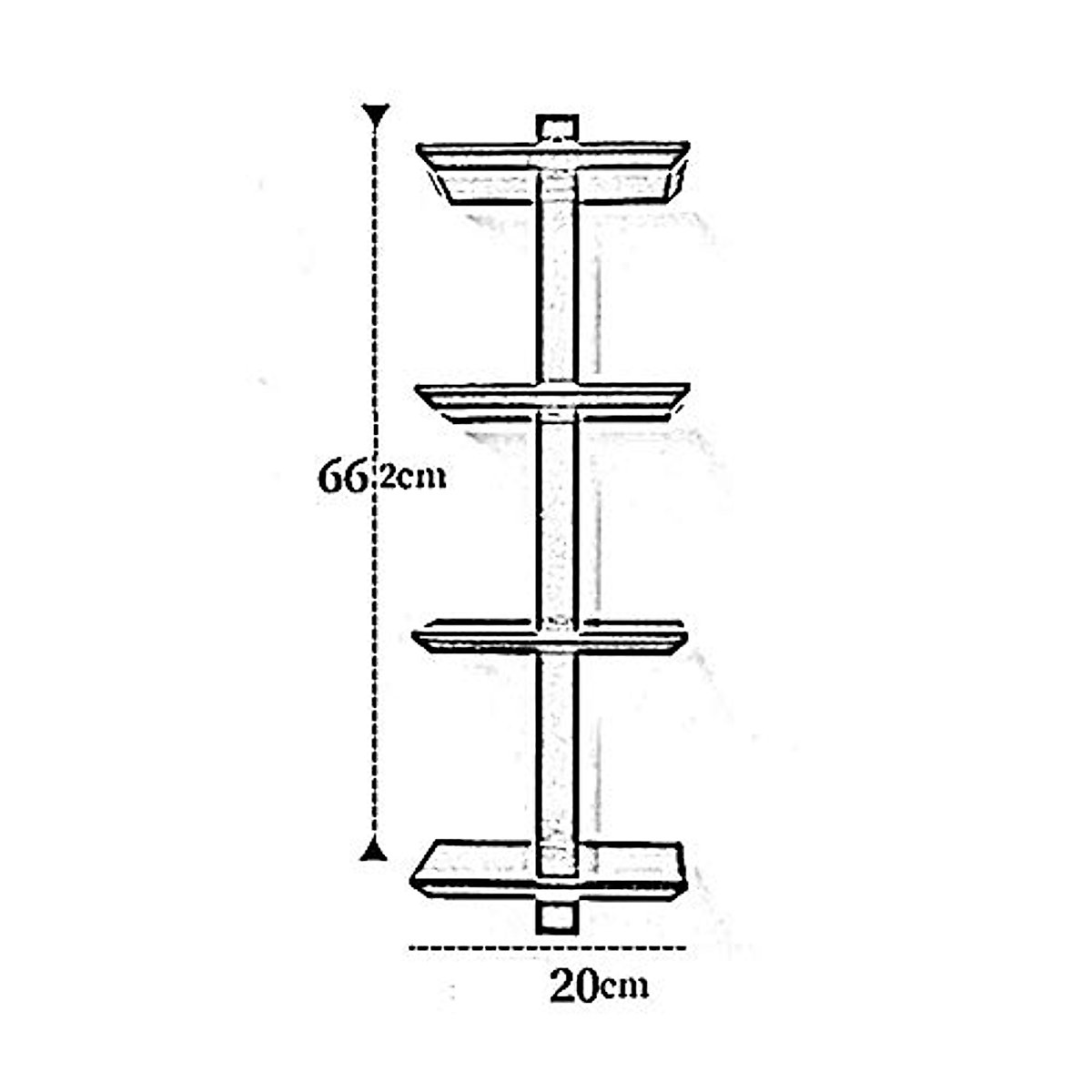 PIBM Stylish Simplicity Shelf Wall Mounted Floating Rack Wooden Solid Wood Storage Shelves Books Collection Display,3 Colors Avaliable,3 Layers / 4 Layers / 5 Layers, White , 20X66.2cm
