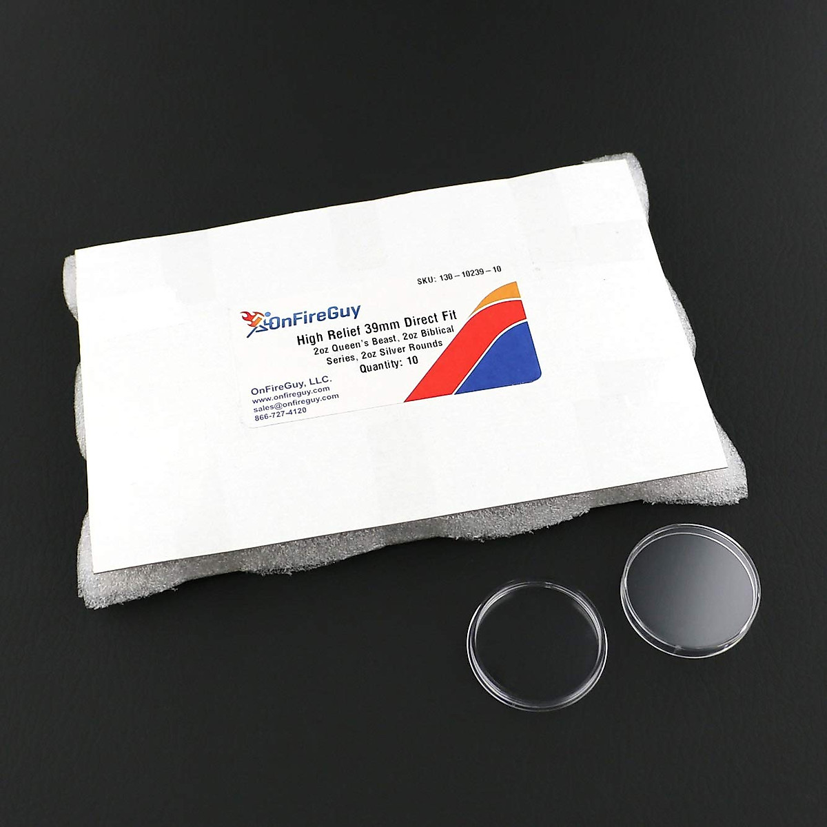 OnFireGuy High Relief 39mm Direct Fit for 2oz Queen's Beast & 2oz Biblical Series, Qty: 10