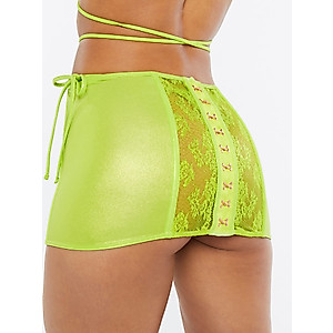 Savage X Fenty, Women's, Caged Lace Skirt, Fuji Apple Green, M