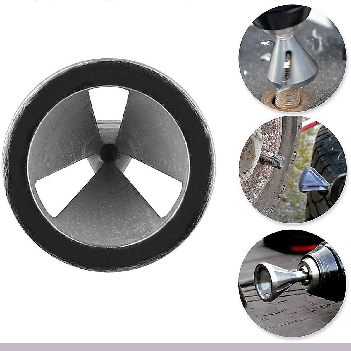 MEW 2PCS Deburring External Chamfer Tool, Grinding Angle Trimming Tool for Chuck Drill Bit (Triangular Handle Chamfer and Hexagonal Handle Chamfer)