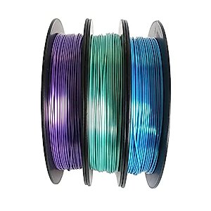 Casnorton 3D Printer 1.75MM Bundle Silk PLA Filament Accuracy +/- 0.03mm 1.5kg (0.5kg Each Spool) Silk Blue,Silk Green,Silk Purple for Creality Ender 3 V2 ANYCUBIC Kobra Voxelab Aquila(Pack of 3)