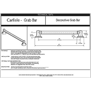 Delta Faucet DCL5924-BN Carlisle Wall Mounted 24" Decorative Bath Safety Grab Bar in Satin Nickel