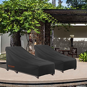 ULTCOVER Smart Selection Patio Lounge Chair Cover Waterproof Outdoor Chaise Lounge Covers 2 Pack - 76L x 32W x 30H inches, Black