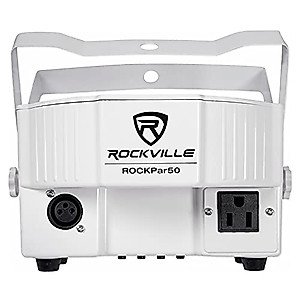 (8) Rockville RockPAR50 LED RGB Compact Par Can DJ/Club/Stage DMX Wash Light - White