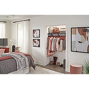 Rubbermaid 48" Premium Wood Shelving Kit with Hanging Rod, Mahogany, Laundry, Closet, Home, Organization, Shelving