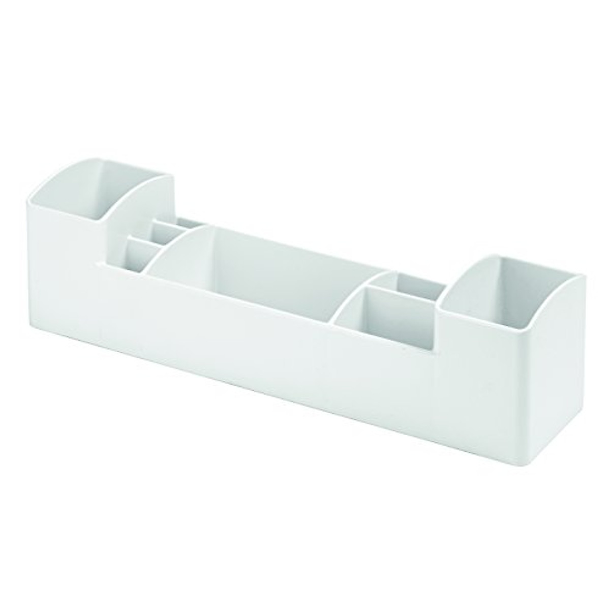iDesign Med+ BPA-Free Plastic Divided Bathroom Organizer - 12" x 3" x 3", White