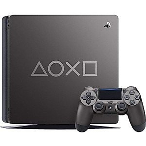 Playstation 4 Slim 1TB SSD Limited Edition Days of Play Steel Black Console with Controller Bundle Enhanced with Fast Solid State Drive (Renewed)