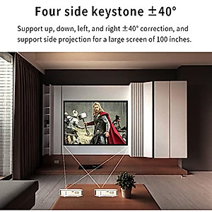 LDCHNH S350 Mini Dlp Projector Smart Tv Android 9.0 Pico Protable 1080p Outdoor 4k Cinema for Smartphone (Color : E)