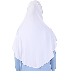 Prien Ready To Wear Hijab For Women, Instant Turban, Soft Muslim Scarf For Prayer, Long Hijabs, Islamic Clothes, Jersey Abaya (White)