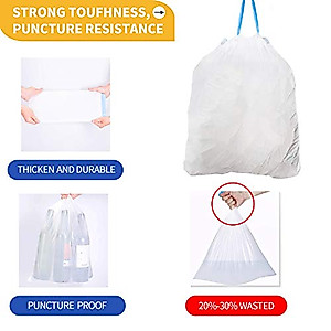 VASULER 4 Gallon Trash Bags,Garbage Bags Tall Strong Super-Thickened Drawstring Solid Trash Bags,Garbage Bags for Kitchen,Bathroom, Bedroom, Home, Office, Trash Cans (4 Gallon 40 Count ULTRA STRONG)