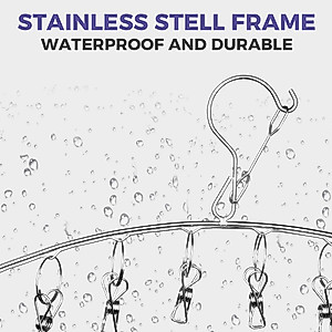 Qudamah Clothes Drying Rack Windproof Clothes Hangers with 8 Clips（3 Packs ）