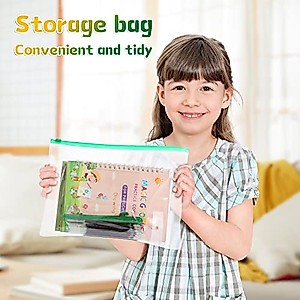 Magic Ink Practice Copybook for Children Ages 3-8, Reusable Writing Practice Book for Preschools Grooves Template Design,Handwriting Practice for Kids,Magic Practice Copybook Set(4 Books with Pens)