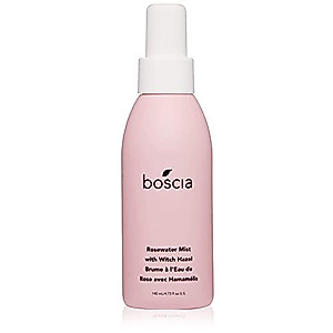 boscia Rosewater Mist with Witch Hazel, Vegan, Cruelty-Free, Natural and Clean Skincare, Alcohol-Free Face Toner with Rosewater, Witch Hazel and Aloe Vera, 4.73 Fl Oz (Pack of 1)