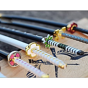 Batustou Mini Katana Sword Keychains 9inch Sword Metal Weapon Model with Stand Anime Figure For Men Devil Hashibira Inosuke Key Chain Cosplay