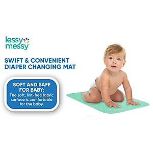 Portable Baby Changing Mat - Extra Large Waterproof Diaper Changing Pad | Machine Washable & Dryer Safe | Wipeable Surface for Easy Cleaning | Stylish Polka Dot Design