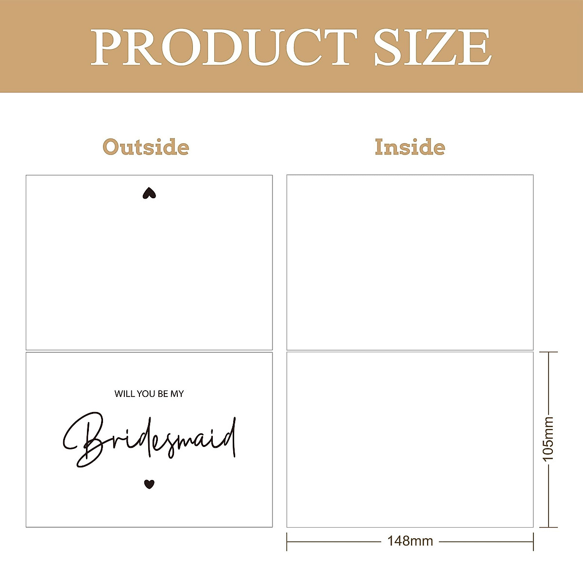 PartyGifts&beyond 10 Pcs Bridesmaid Card Will You Be My Bridesmaid Card Bridesmaid Proposal Card,8 Bridesmaid Card 1 Maid of Honor Card 1 Matron of Honor Card with 10 Envelopes(White)