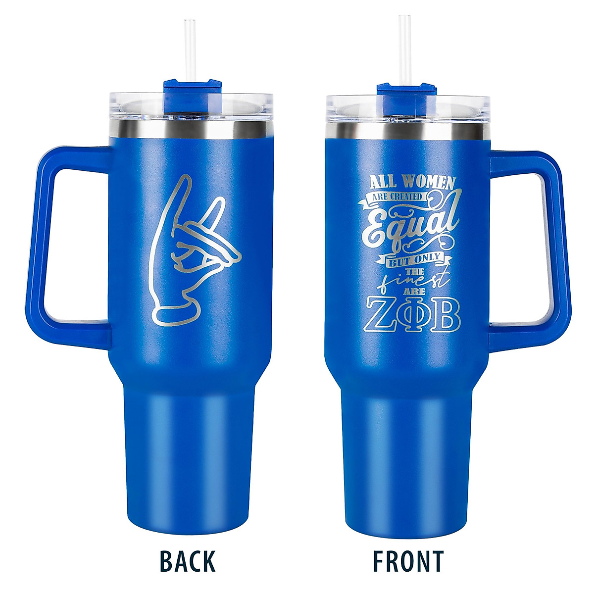 BBGreek Zeta Phi Beta Official Vendor - Stainless Steel Insulated Tumbler - 40 oz - Sorority Paraphernalia
