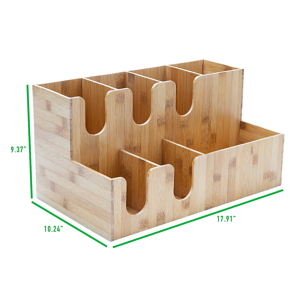 Mind Reader Condiment Station, 7 Compartments, Brown