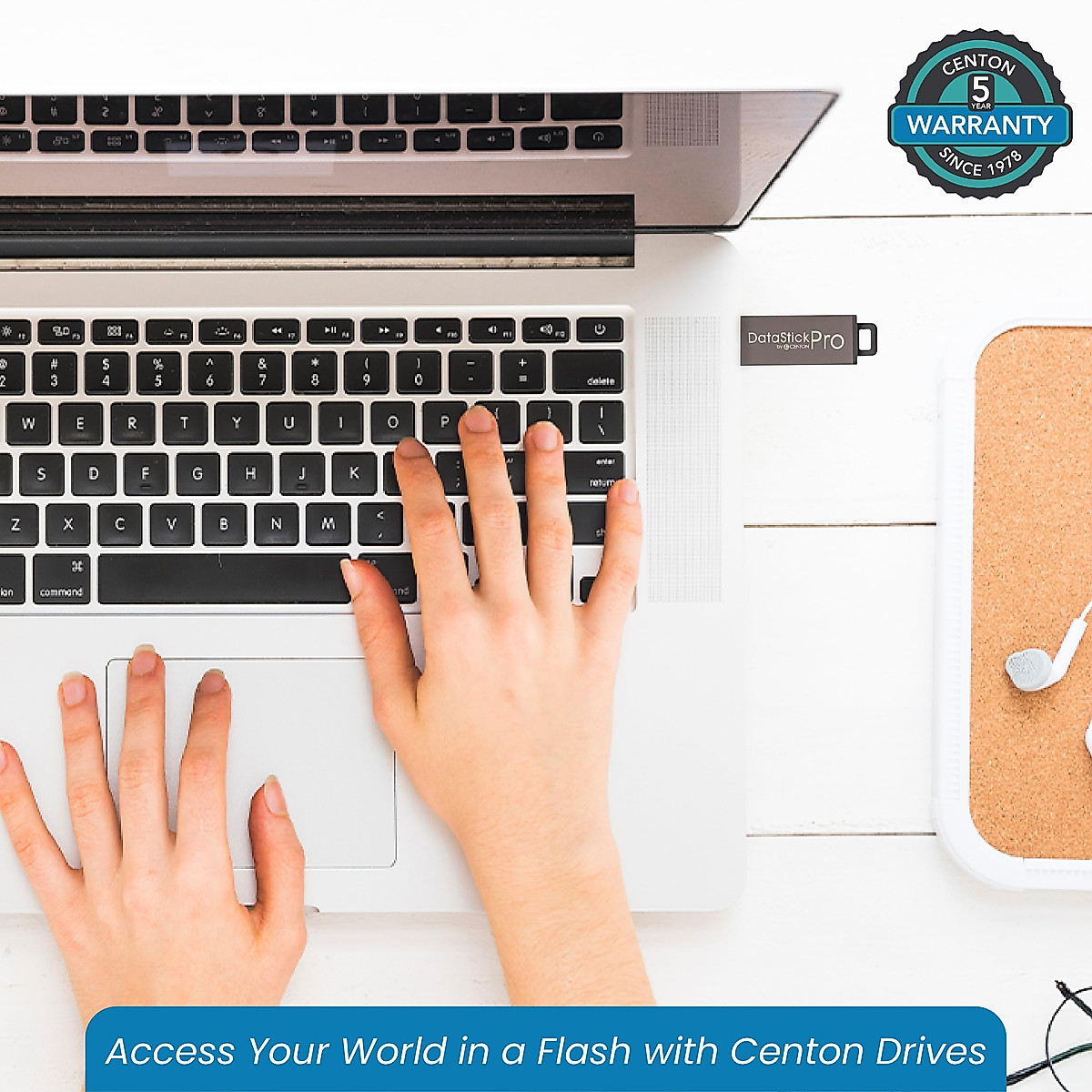 Centon Electronics DataStick Pro USB 2.0 Flash Drive, 4 GB, 10 USB Flash Drives, 10 Bulk Pack, Grey