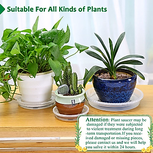 9 Pack of 5''& 7''& 9'' Clear Plant Saucer Drip Trays, Plant Tray for Pots & Plastic Plant Saucer,Made of Thicker & Stronger Plastic with Large Capacity Design （5 Inch x3+7 Inch x 3+9 Inch x 3）