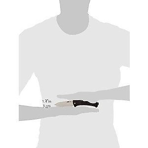 SOG Traction Folding Knife TD1012-CP - Satin Polished 3.5" Tanto Blade, GRN Handle, Lockback,Black