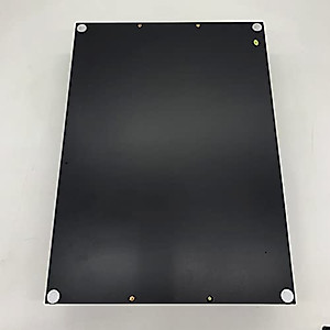 Huibaite Modern Serving Tray, Deluxe Tray for Coffee Table with Polished Gold Metal Handles and 2 Coasters, Living Room Bathroom Organizer Modern Decorative Tray, for Storage Or Display (Black)