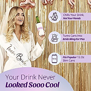 HYPE GURL Bachelorette Party Skinny Can Sleeves 11 Pack - Insulated Neoprene Drink Holders, Fit Slim Spiked Hard Seltzer Beer Cans Bridal Shower Decorations Supplies Favors - Neon