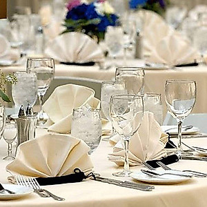 Tableclothsfactory 20x20 White Wholesale Polyester Linen Napkins for Wedding Birthday Party Tableware - 5 PCS