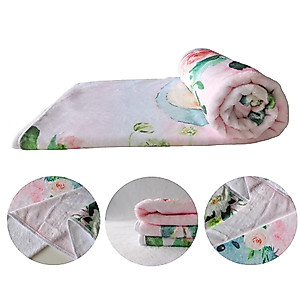 Elephant Baby Girl Blanket, Elephant Crib Bedding, Elephant Nursery Theme Baby Blanket, Pink Floral Newborn Coming Home Blanket, Bedding Swaddle Blanket (40" x 50")