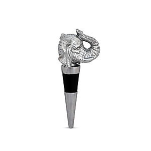 Arthur Court Designs Aluminum Elephant Bottle Stopper Wine Topper Silicone Saver 5 inch Tall