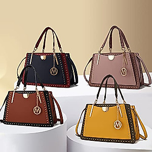 MKF Collection Crossbody Satchel bags for Women, Pu Leather Shoulder PocketBook Handbag Lady Top Handle Purse