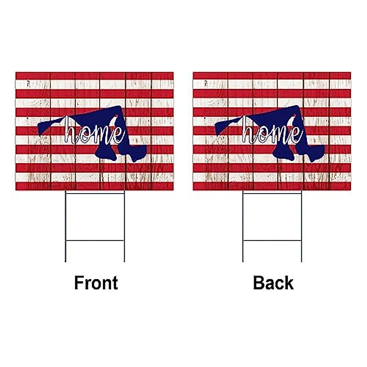 Independence Day Home maryland Yard Signs with Stakes Lawn Yard Decorations for Birthday 18x24 Inch Customized Lawn Sign US Flag Fourth of July Corrugated Plastic Lawn Signs with Stakes for House Rent