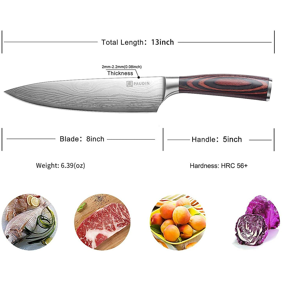 PAUDIN Che Knife and Kitchen Utility Knife