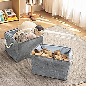 Instruban Storage Bin Cube Storage Basket for Storage and Organization Toy Clothes Books Home Collapsible Storage Basket with Handles -14.5 x 9.8 x 6.6 inches